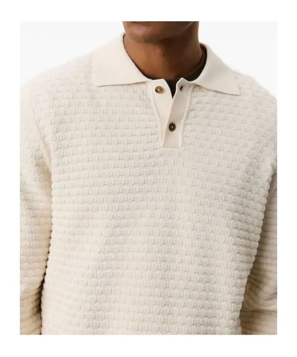 LES DEUX Long-sleeve Polo Shirt - Light Ivory