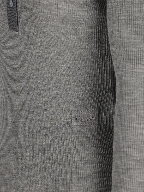 Chloé Fitted Knit Henley Shirt