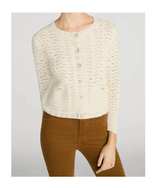 FRAME Herringbone Knit Cardigan