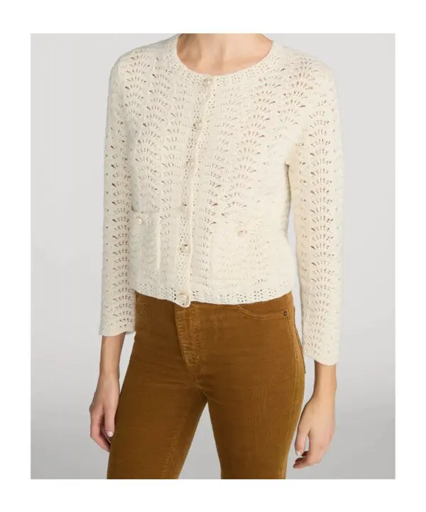 FRAME Herringbone Knit Cardigan
