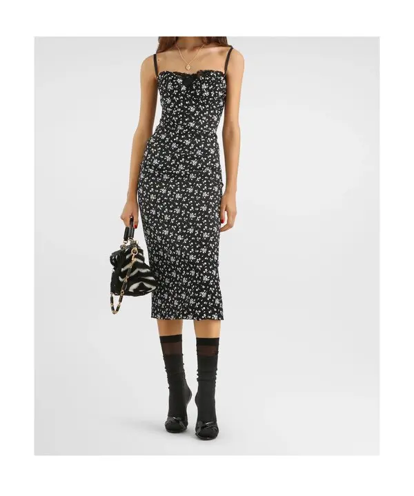 Dolce & Gabbana Floral-print Charmeuse Dress