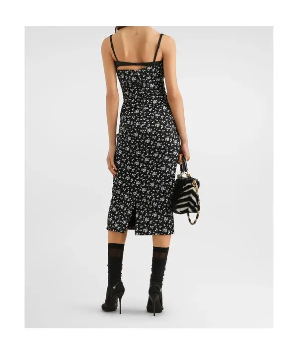 Dolce & Gabbana Floral-print Charmeuse Dress