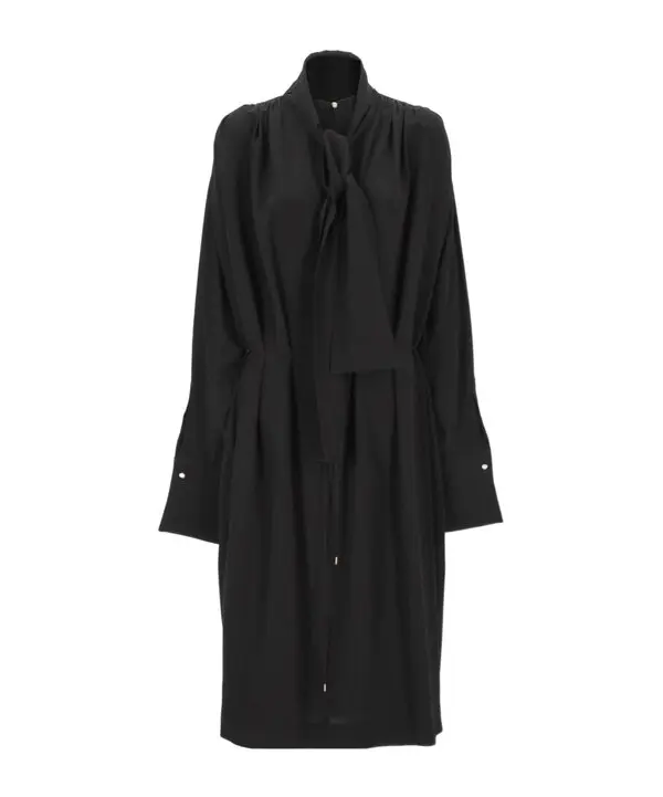 Carven Tie-neck Pleated Dress