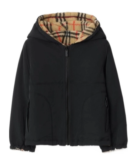 Burberry Reversible Check Fleece Hooded Jacket