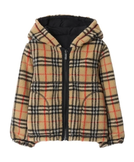 Burberry Reversible Check Fleece Hooded Jacket