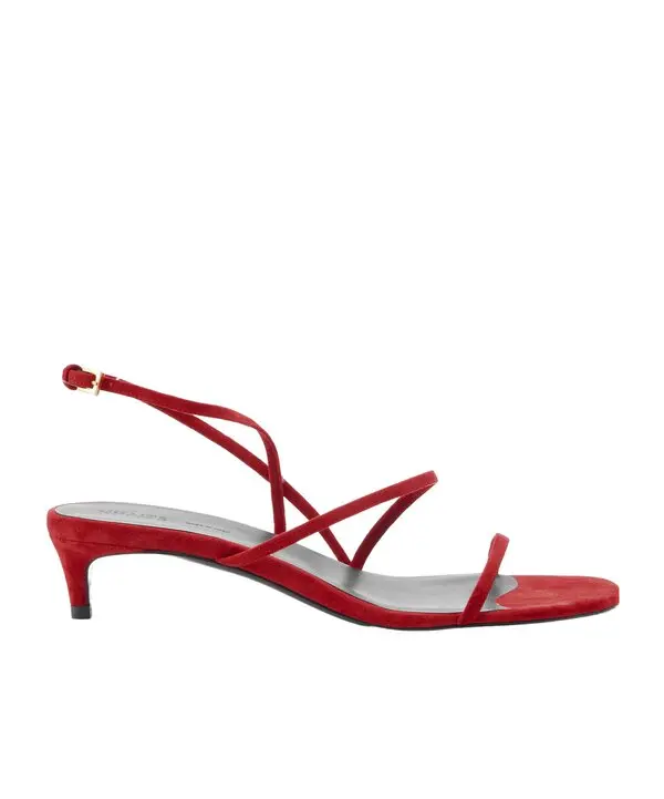 Khaite Loop Suede Sandals - Red