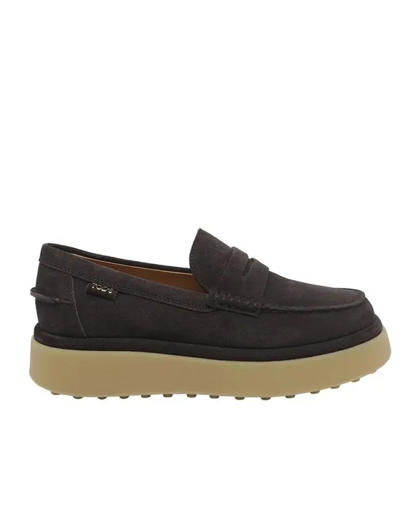 TOD'S Logo-plaque Slip-on Loafers - Brown