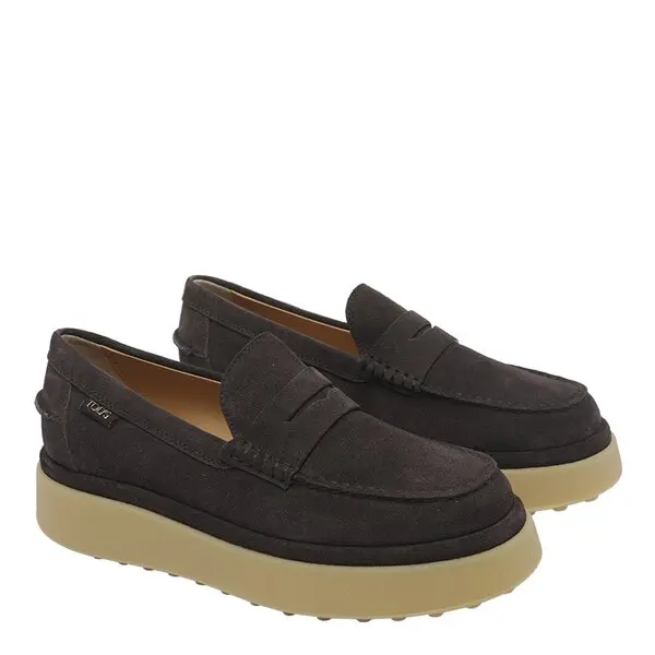 TOD'S Logo-plaque Slip-on Loafers - Brown