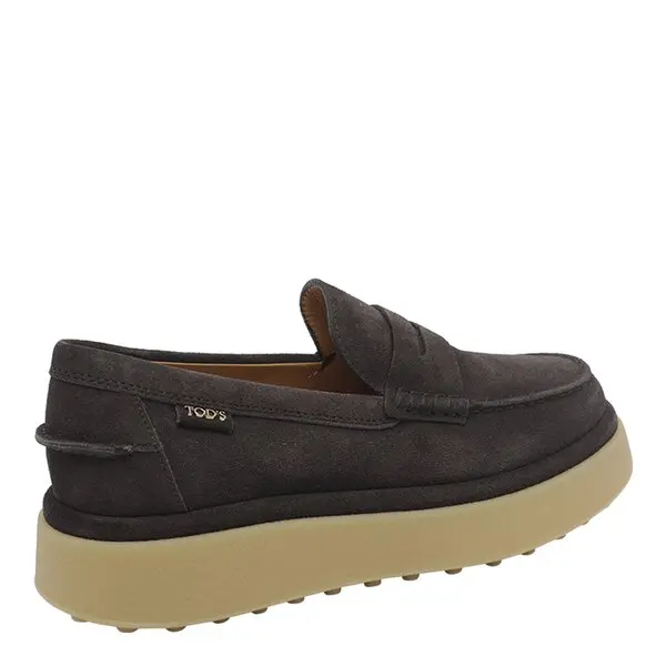 TOD'S Logo-plaque Slip-on Loafers - Brown