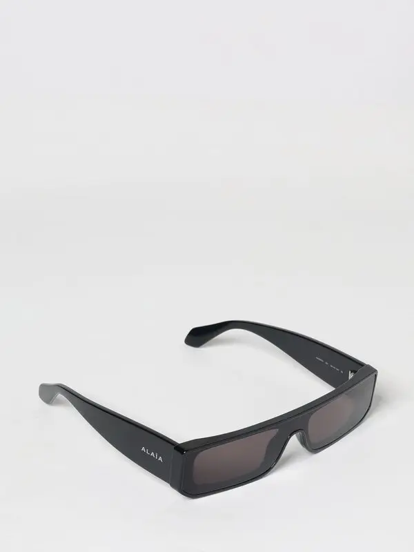 Alaïa Rectangular Acetate Sunglasses With Lettering Logo - Black
