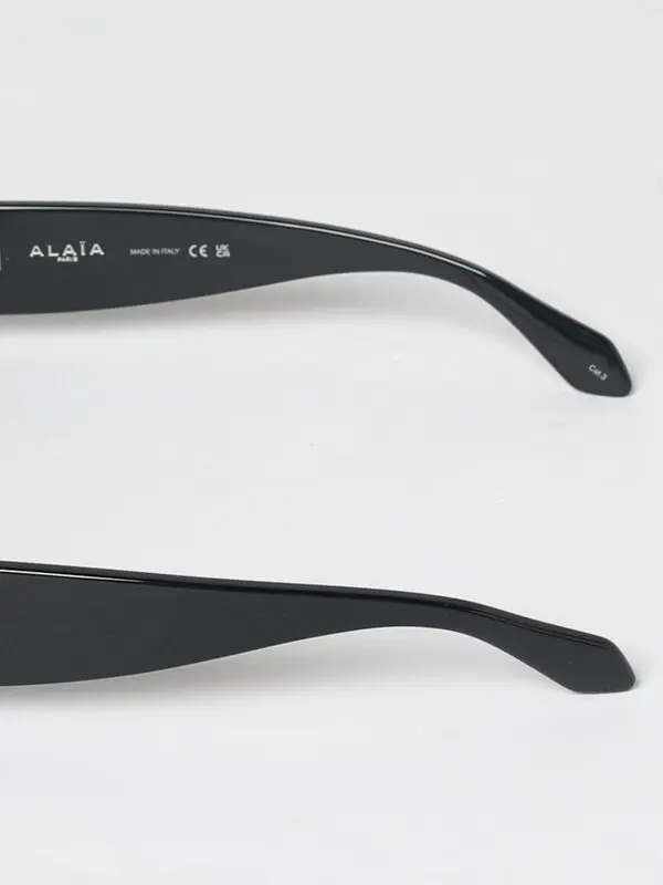 Alaïa Rectangular Acetate Sunglasses With Lettering Logo - Black