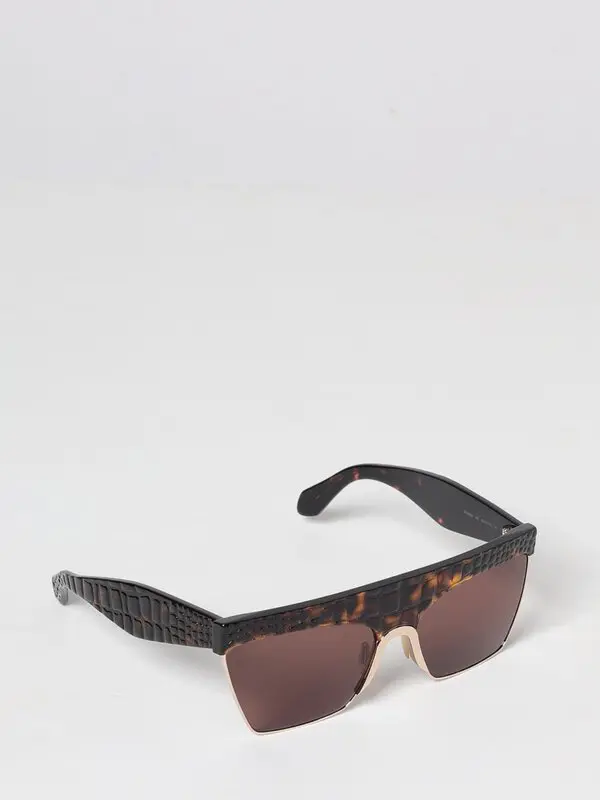 Alaïa Rectangular Acetate Sunglasses With Croc-effect Pattern - Brown