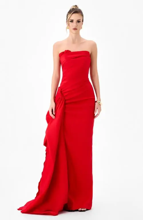 BARIANO Kerry Pleated Sash Gown