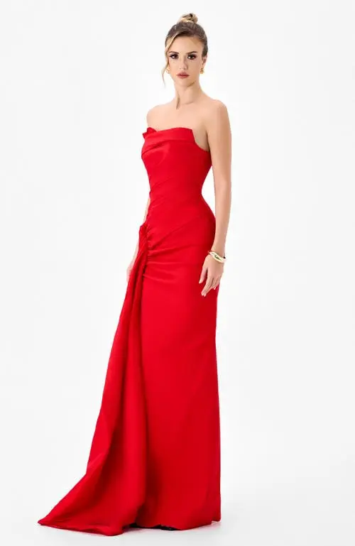 BARIANO Kerry Pleated Sash Gown