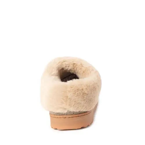 DEARFOAMS Nyla Plaid Moccasin Toe Clog Slippers - Fossil