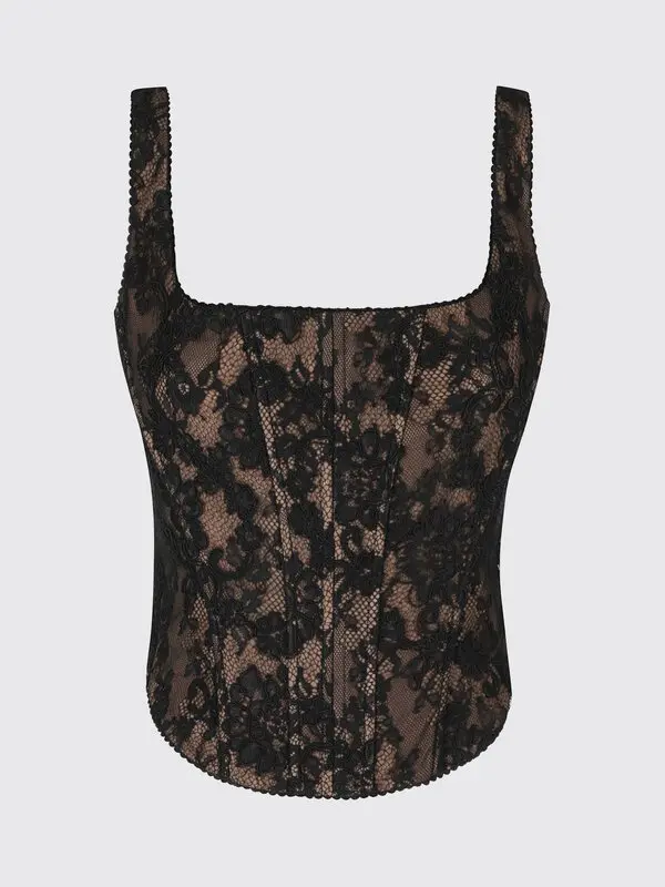 SELF-PORTRAIT Off-the-shoulder Lace Bustier Top With Square Neckline