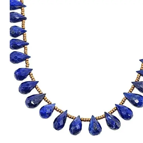 MADISON BEVERLY HILLS Faceted Gemstone Teardrop Bead Choker Necklace