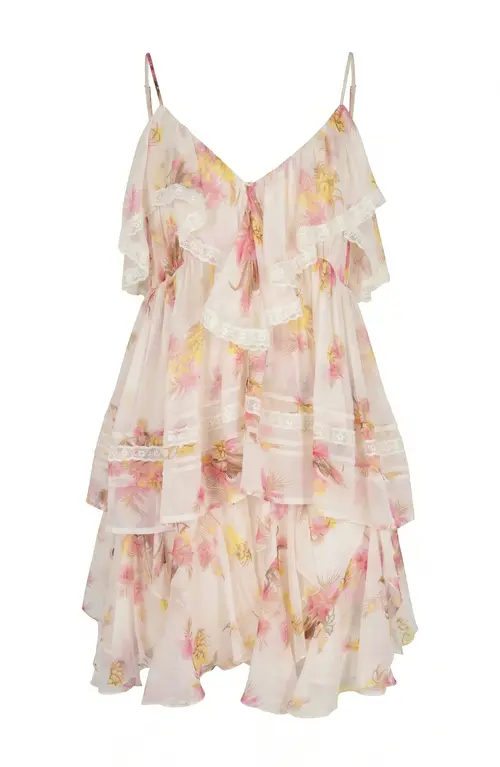 MODENAIRE Two-piece Flowy Summer Set With Ruffled Top And Skirt