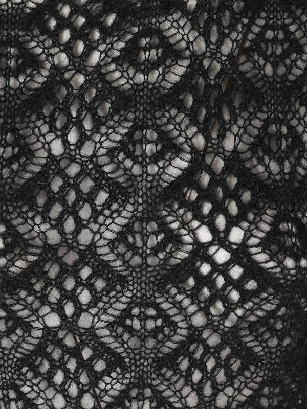 ERMANNO FIRENZE Openwork Knit Viscose Top With Crew Neck