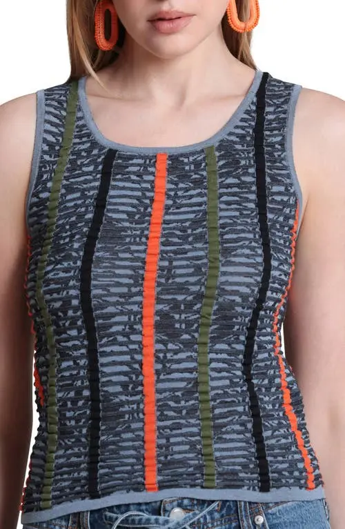 Avec Les Filles Stitch Stripe Sleeveless Top
