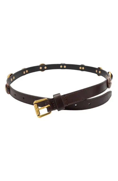 Kurt Geiger Ophelia Studded Leather Skinny Belt