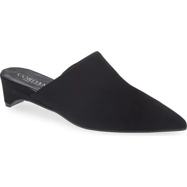 Cordani Rowan Suede Kitten Heel Mule - Nero