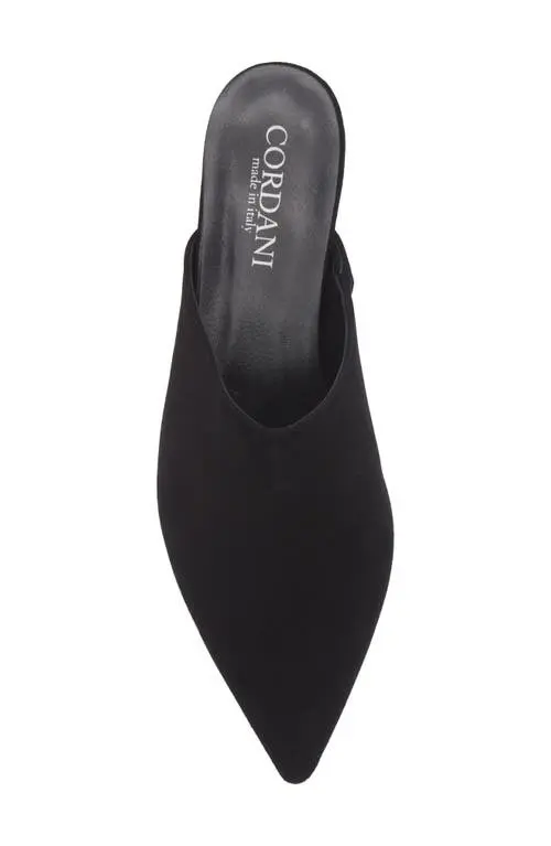 Cordani Rowan Suede Kitten Heel Mule - Nero