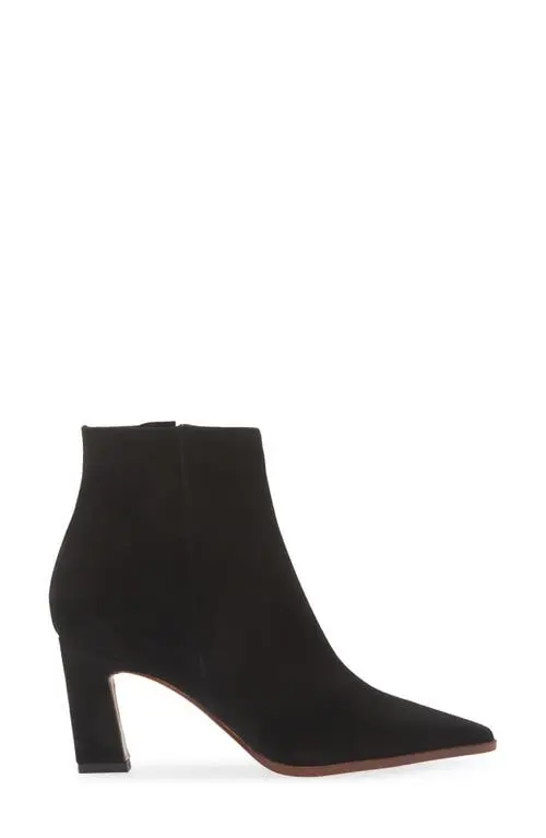Cordani Norissa Pointed Toe Snakeskin Bootie - Black Suede