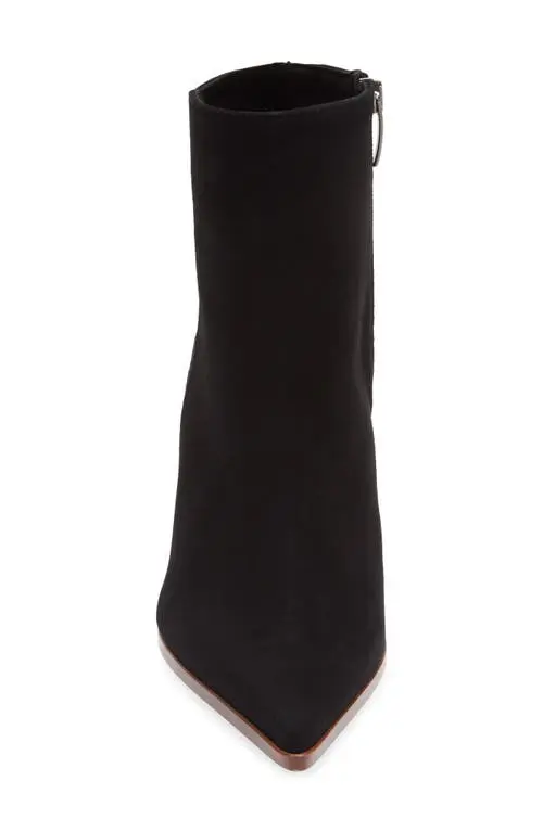 Cordani Norissa Pointed Toe Snakeskin Bootie - Black Suede