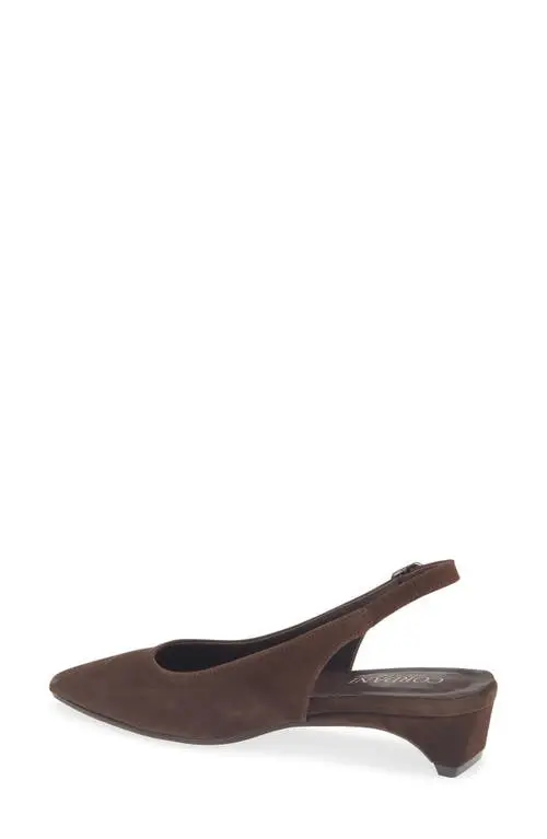 Cordani Royce Leather Slingback Pump - Brown Suede