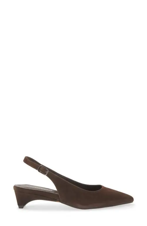 Cordani Royce Leather Slingback Pump - Brown Suede