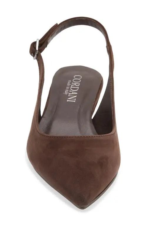 Cordani Royce Leather Slingback Pump - Brown Suede
