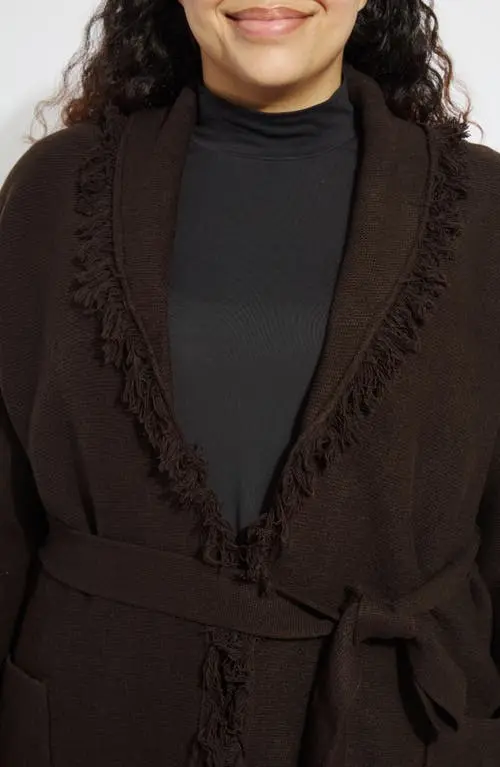 Lyssé Dixie Fringe Belted Cardigan