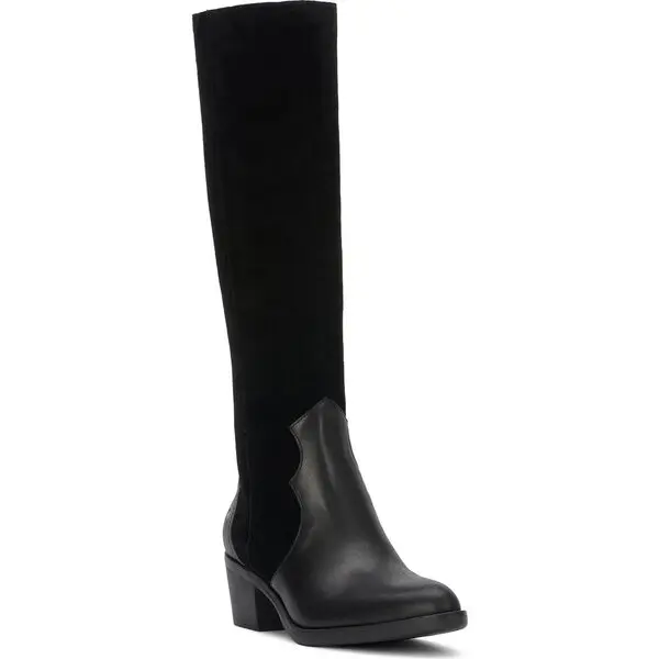Lucky Brand Frahna Leather Knee High Boot - Black