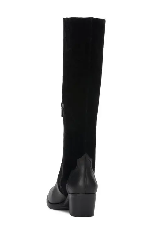 Lucky Brand Frahna Leather Knee High Boot - Black