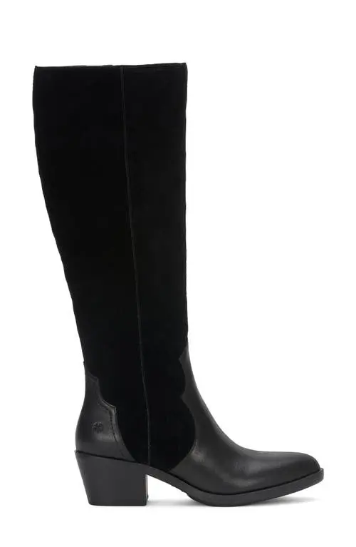 Lucky Brand Frahna Leather Knee High Boot - Black