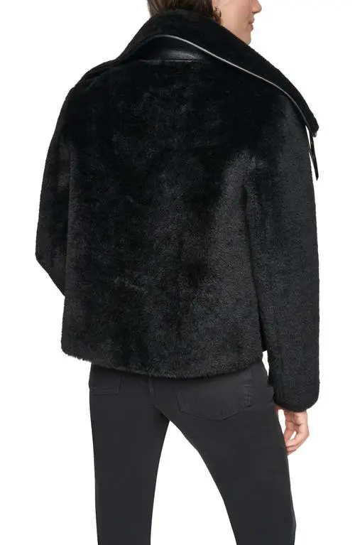 Andrew Marc Kemsley Faux Leather & Faux Shearling Moto Jacket