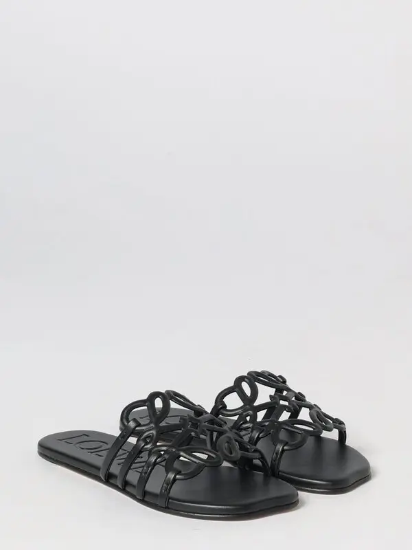 Loewe Anagram Petal Low-heeled Mule Sandals In Smooth Calfskin Leather