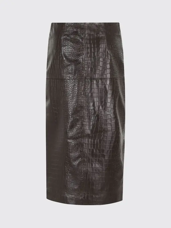 Federica Tosi High-waisted Croc-effect Lambskin Pencil Mini Skirt