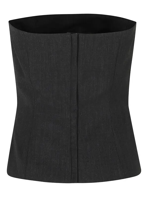 Federica Tosi Off-the-shoulder Cady Bustier Top With Straight Neckline