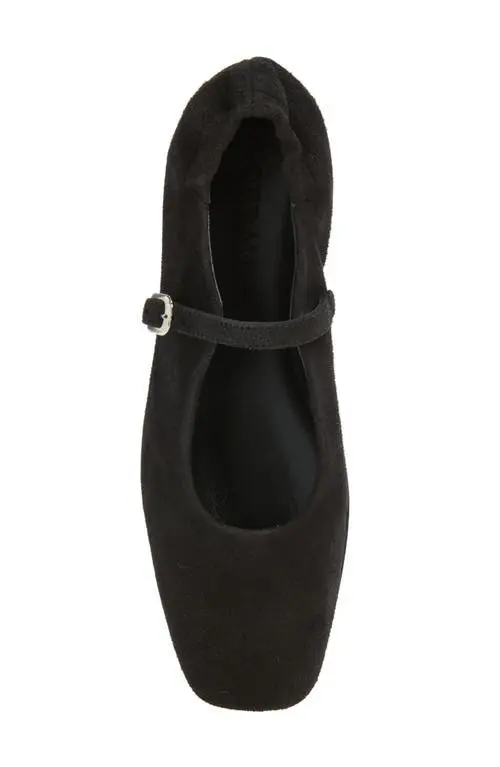 Cordani Millie Leather Mary Jane Flat - Black Suede