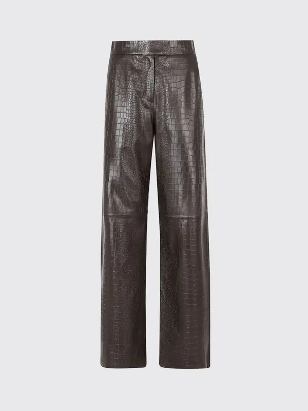 Federica Tosi High-waisted Croco-effect Leather Tapered Trousers