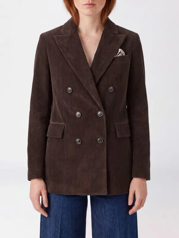 CIRCOLO 1901 Double-breasted Corduroy Blazer With Flap Pockets