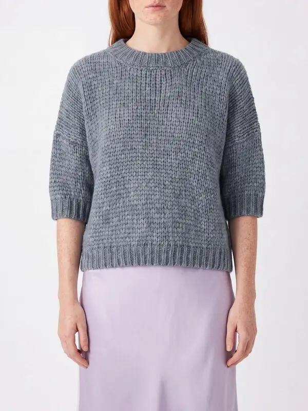 ROBERTO COLLINA Short-sleeved Alpaca Wool Crewneck Jumper