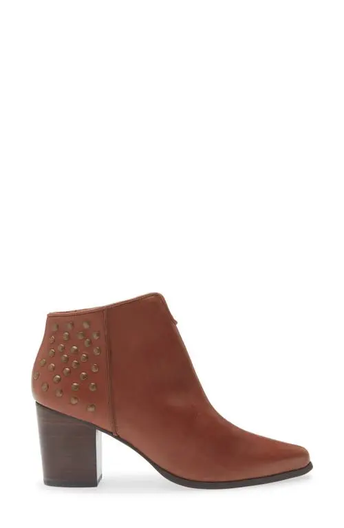 CHOCOLAT BLU Edie Pointed Toe Bootie - Brown Leather