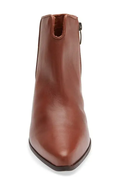 CHOCOLAT BLU Edie Pointed Toe Bootie - Brown Leather