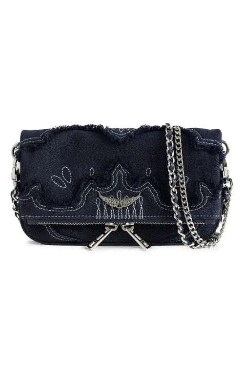 Zadig&Voltaire Rock Nano Denim Crossbody Bag - Silent