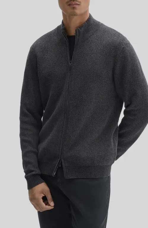 Robert Barakett Idris Full Zip Mock Neck Sweater - Black