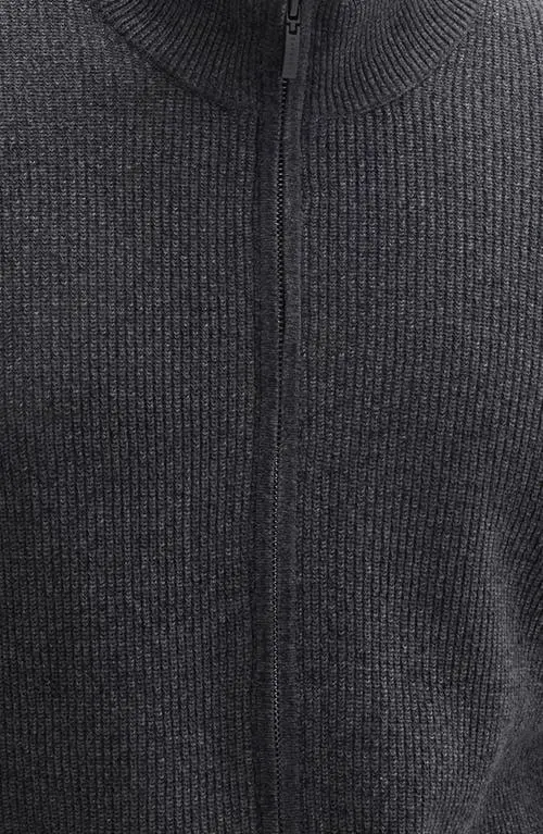 Robert Barakett Idris Full Zip Mock Neck Sweater - Black