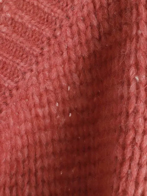 ROBERTO COLLINA V-neck Alpaca And Wool-blend Jumper With Ribbed Trims - Pink